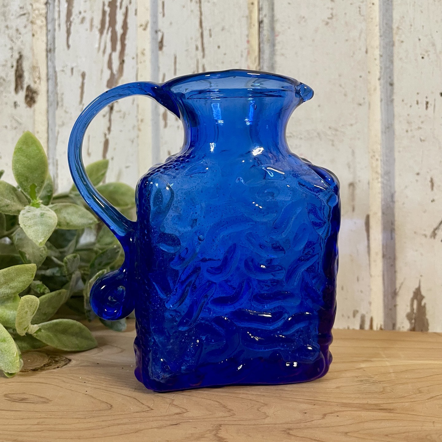 Small Cobalt Blue Glass Pitcher