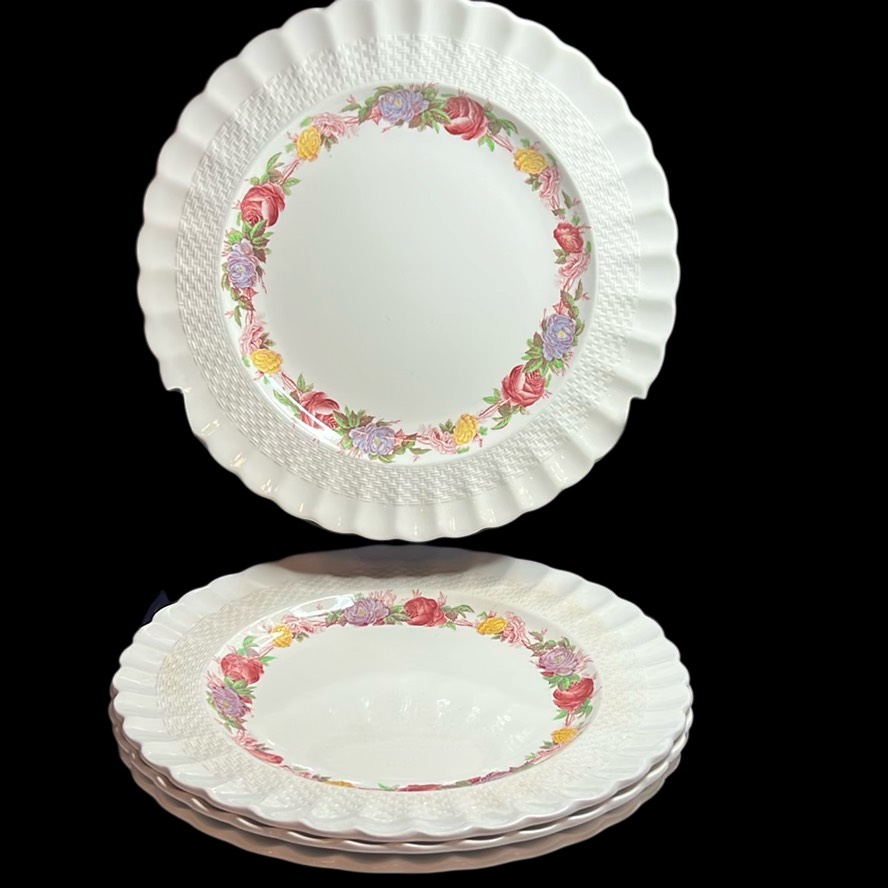 Vintage (4) Spode Rose Briar Plates 10 3/8”