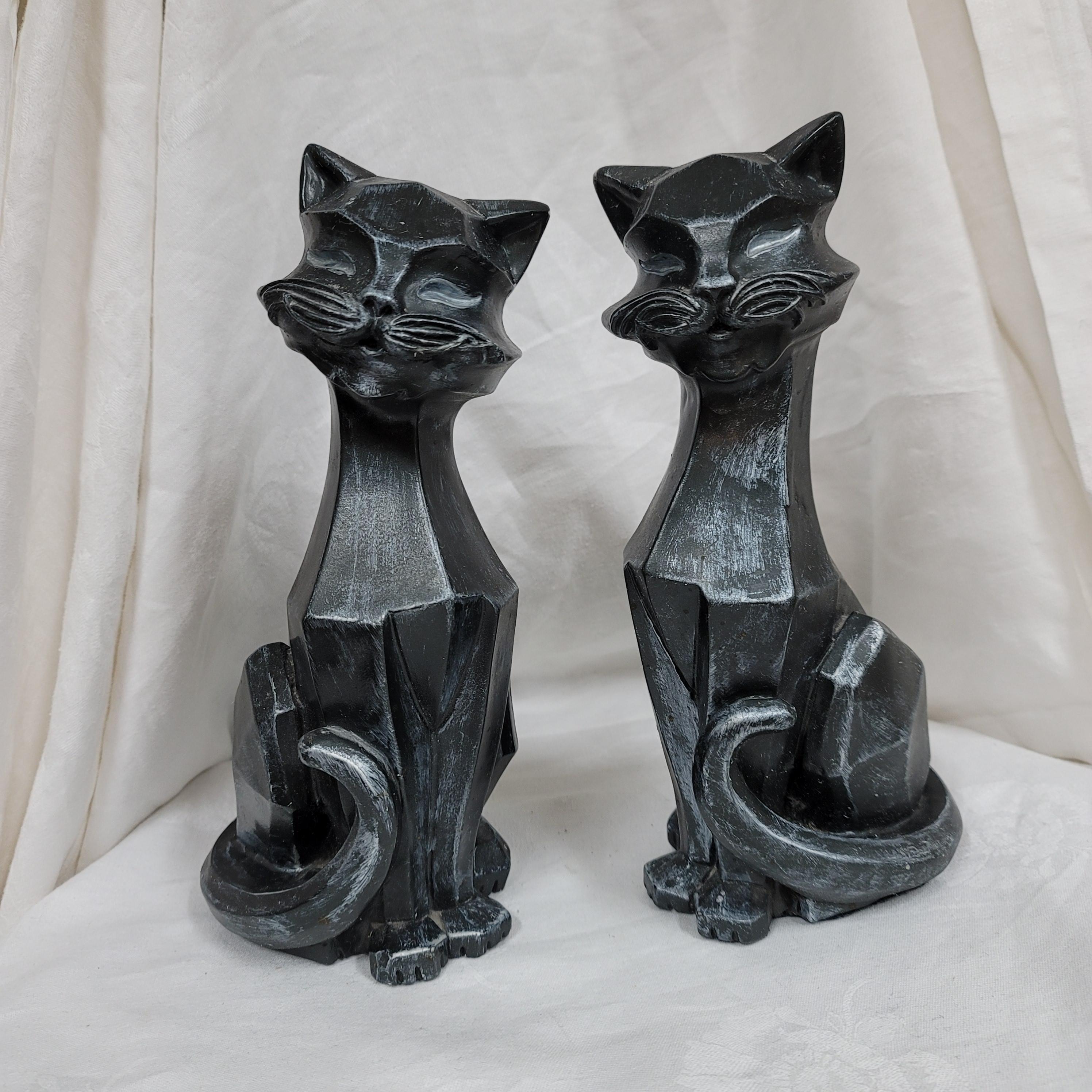 MCM Cubist Cats Chalkware Figurines