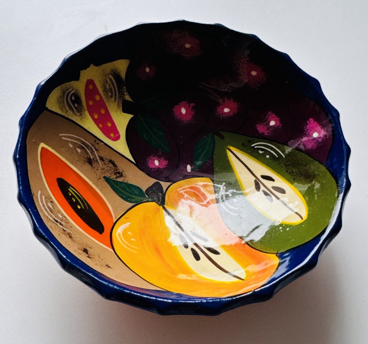 Mexican Hand-Painted Footed Salsa Bowl