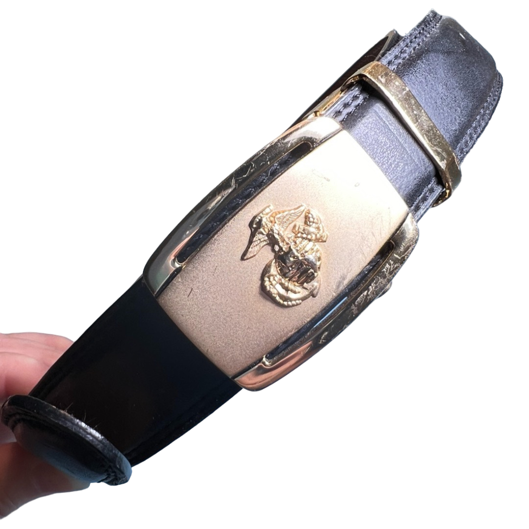 U.S. Marine Corps USMC Buckle And Leather Belt