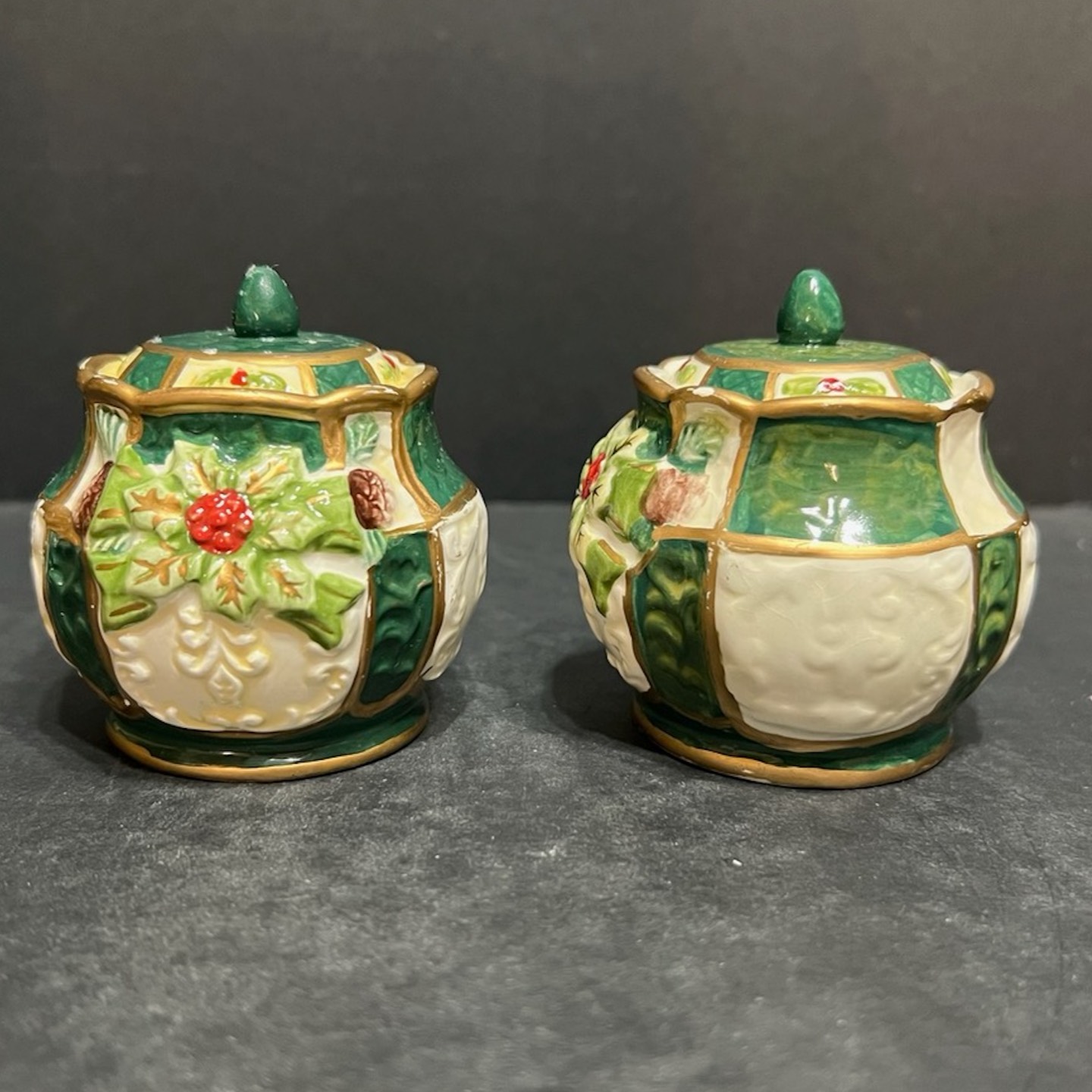MARKDOWN! Cosmos Christmas Salt & Pepper Shakers, Chipping, ~Each 2.75 ...