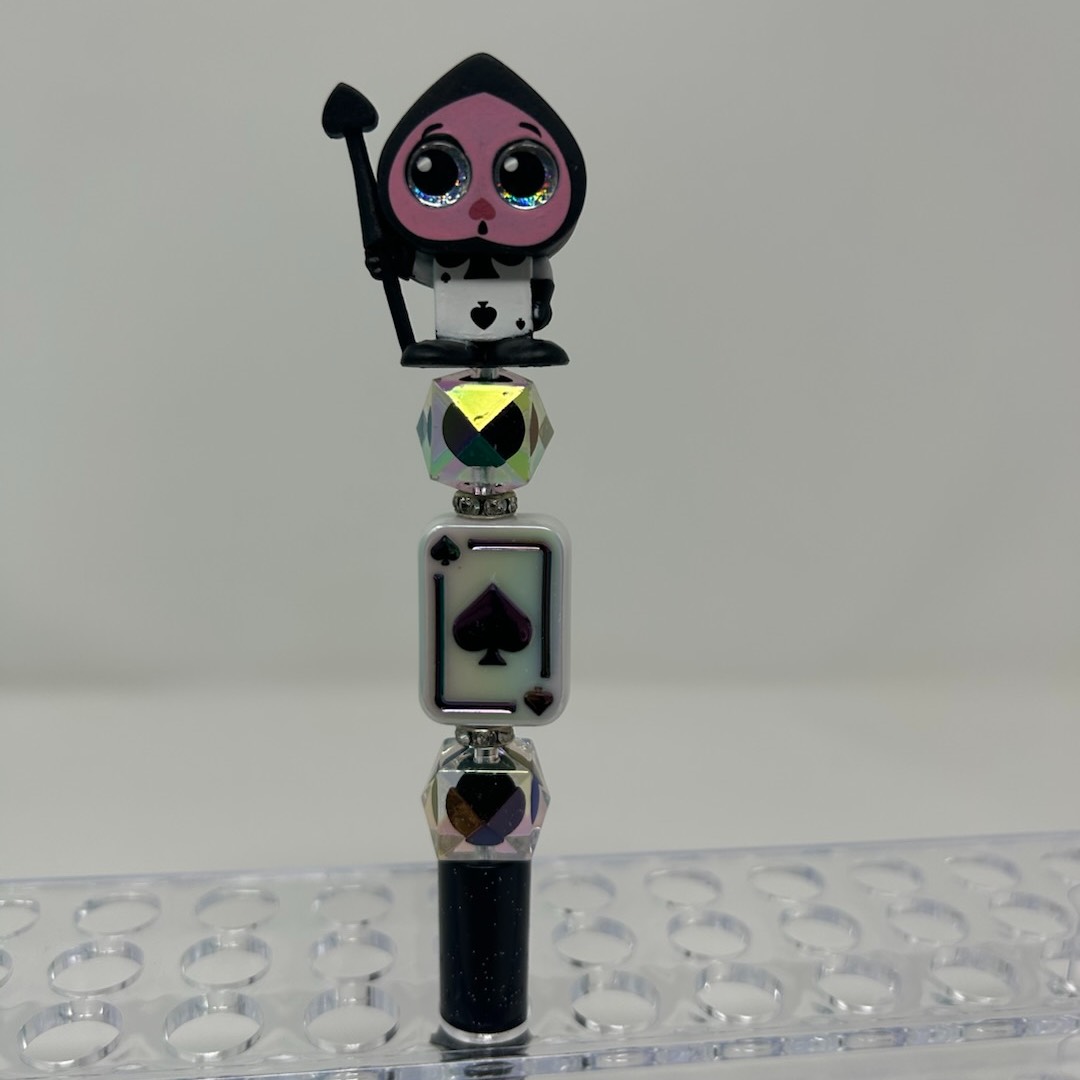 Doorable Beaded Pen Black Card