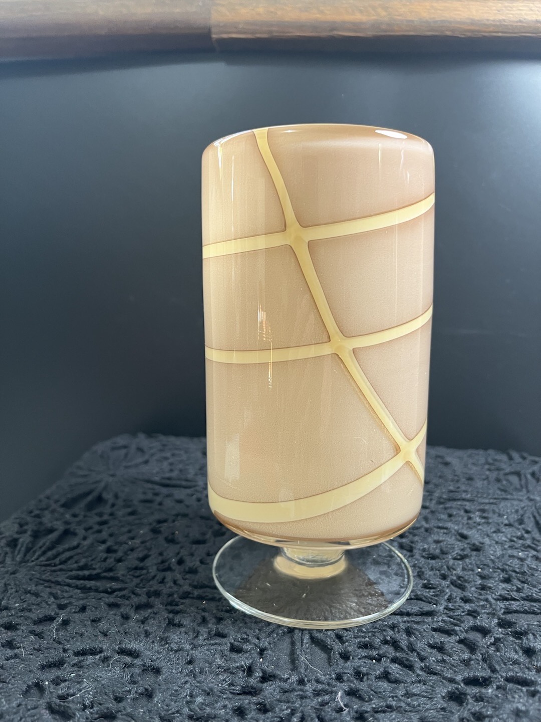 Art Glass-Column like Vase/Pillar Candle Holder/Goblet on Clear ...