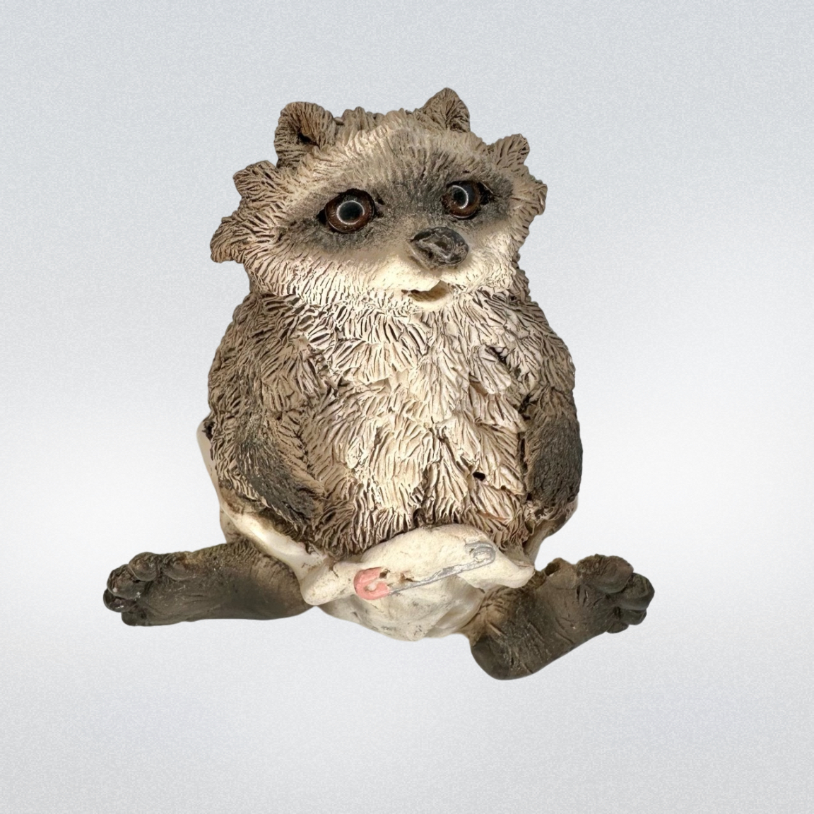 1995 Stone Critters Raccoon In A Diaper