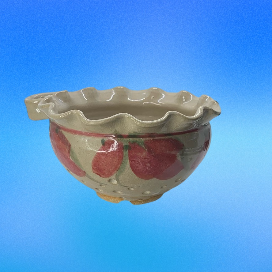 24. Pottery Berry Colander Handpainted Studio Art Pottery Country ...