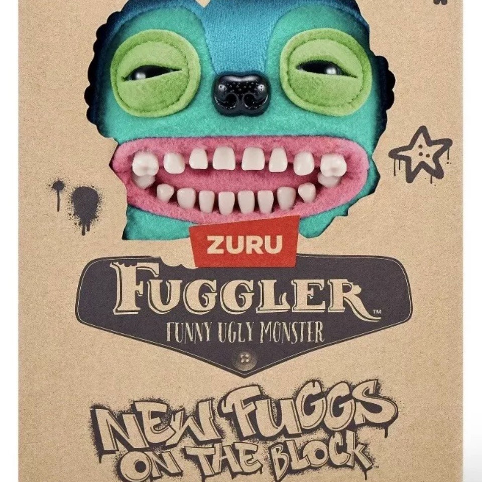 #06 - 9" ZURU Fuggler NEW FUGGS ON THE BLOCK Greedy Grinner Blue Funny ...