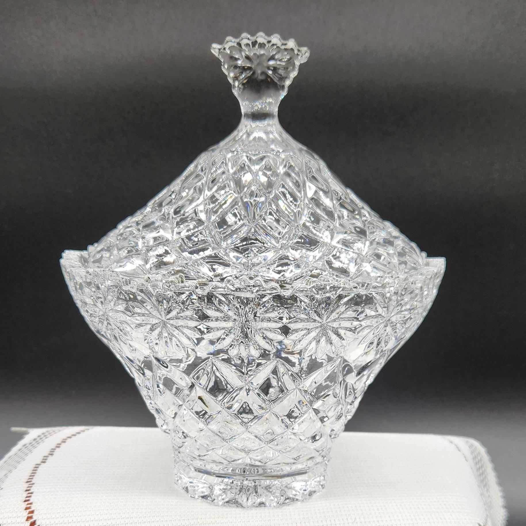Bohemia Cristal Crystal Candy Dish with Lid
