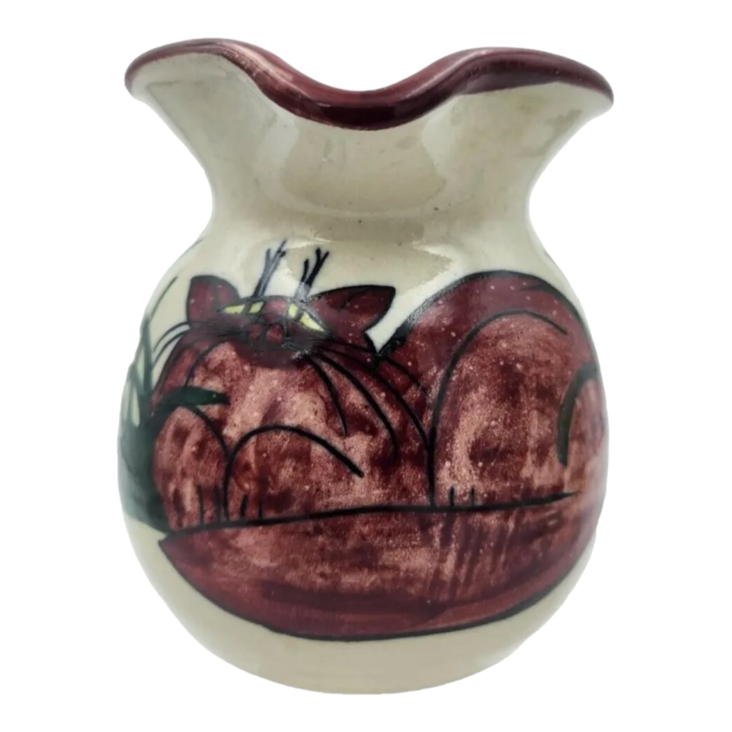 Moonfire Pottery Oregon Cat Pitcher Claire & Bill Delffs Hand Painted ...