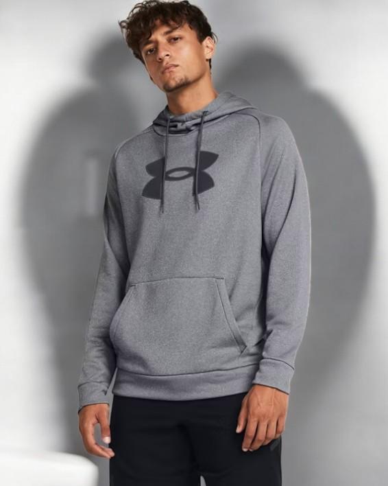Under Armour Mens Gray Logo Loose Fit Hoodie Pullover Kangaroo Pouch XL New