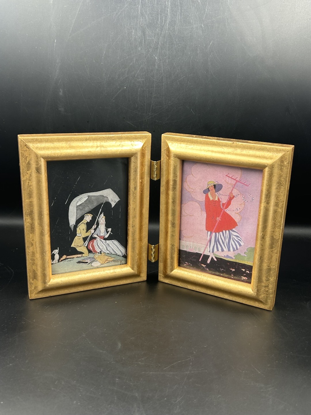 Gold Double Frame Art Nouveau Vogue Art Prints