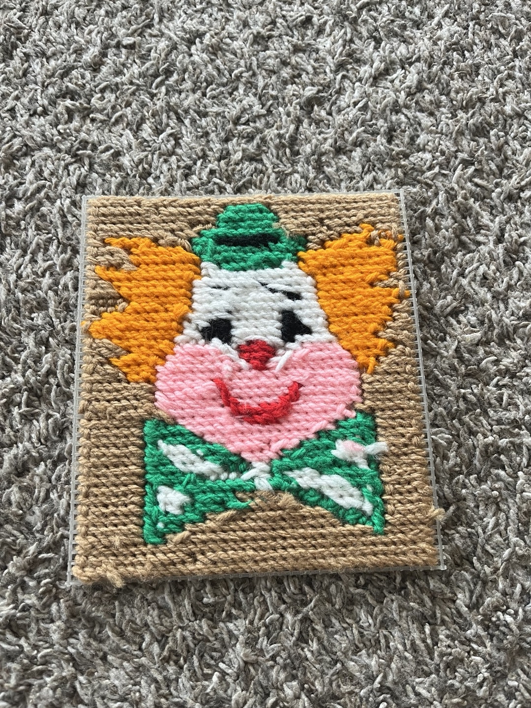 Vintage Clown Cross Stitch/needlepoint