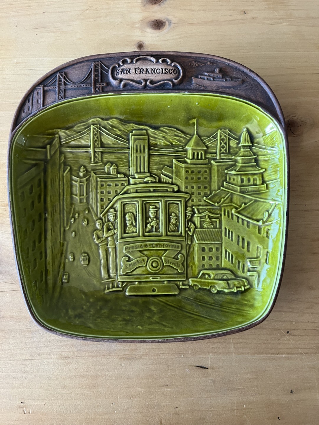 MCM Treasure Craft-Made in USA-San Francisco-Avocado Green w/ Trolley ...