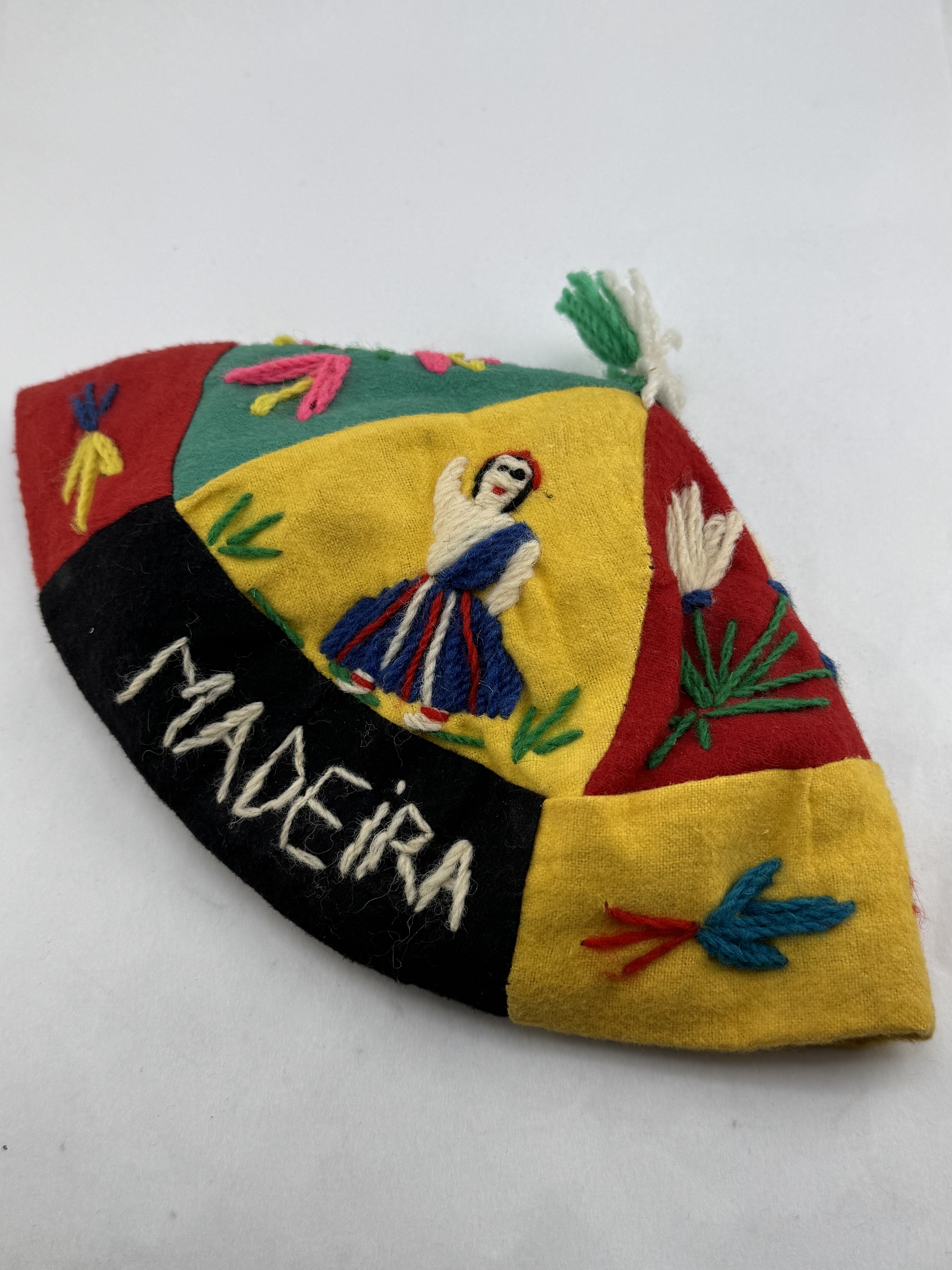 Rare Vintage Madeira Portugal Folk Art Embroidered Travel Souvenir Hat ...