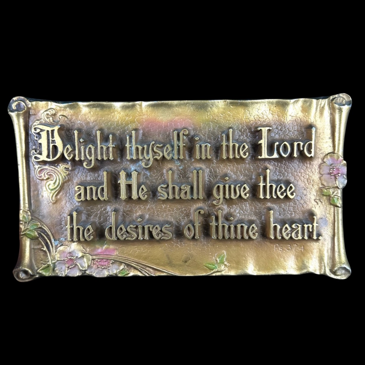Vintage A.E. Mitchell Art CO. Metal Religious Wall Plaque
