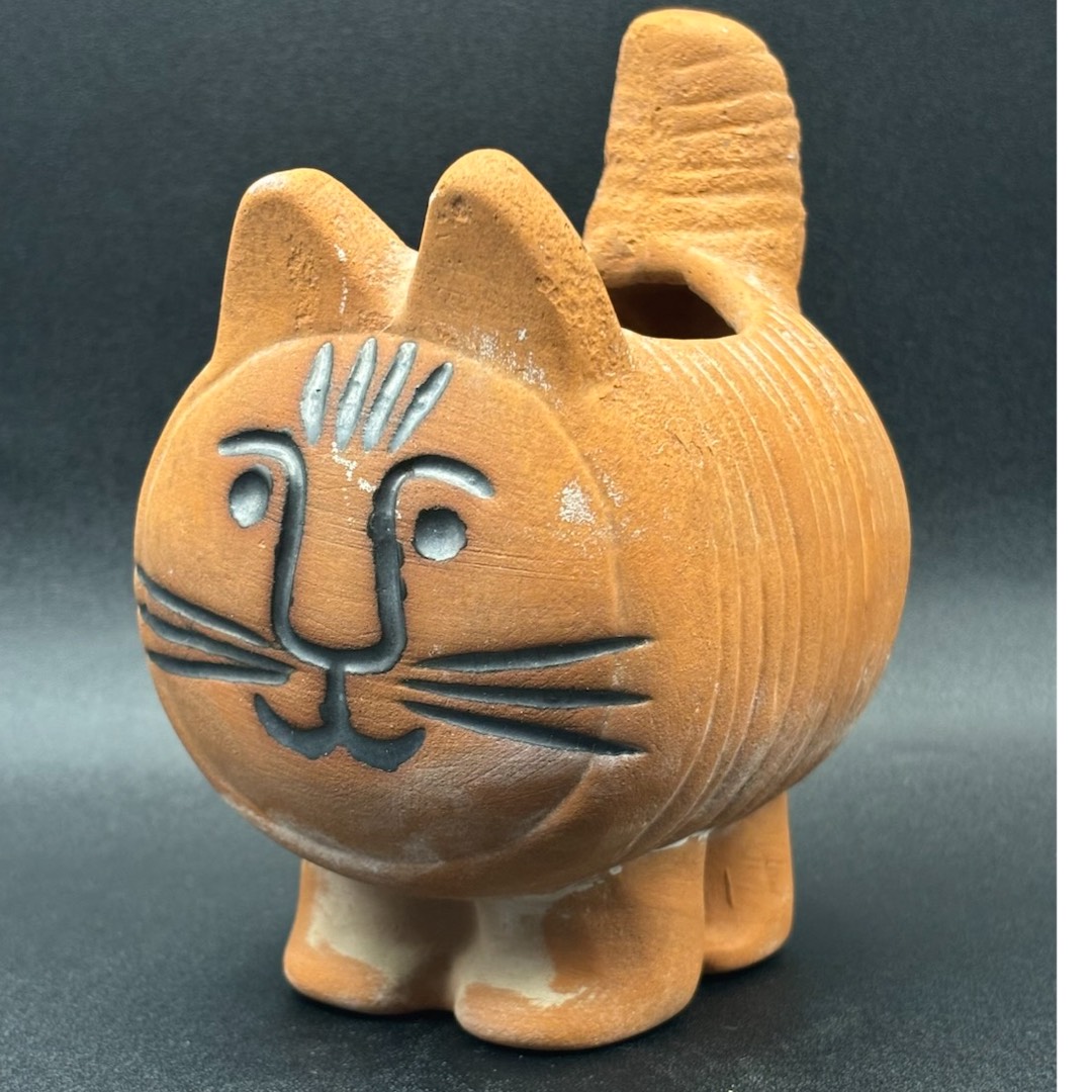 Lisa Larson Style Cat Planter Terracotta Pottery Felix the Feline