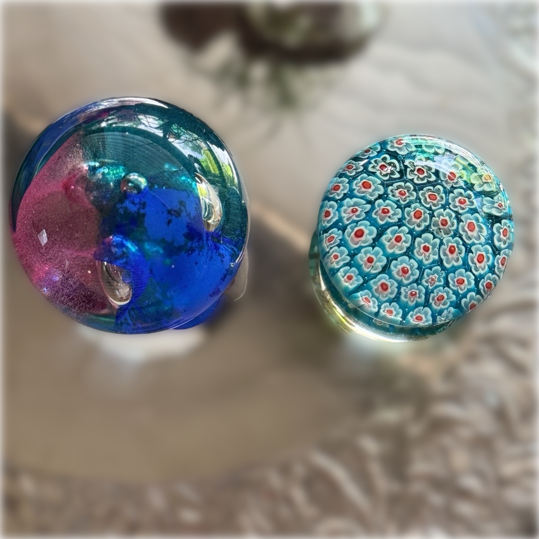 Pair of Fun Paperweights! Color Color Color. Caining, Swirls and Caves ...