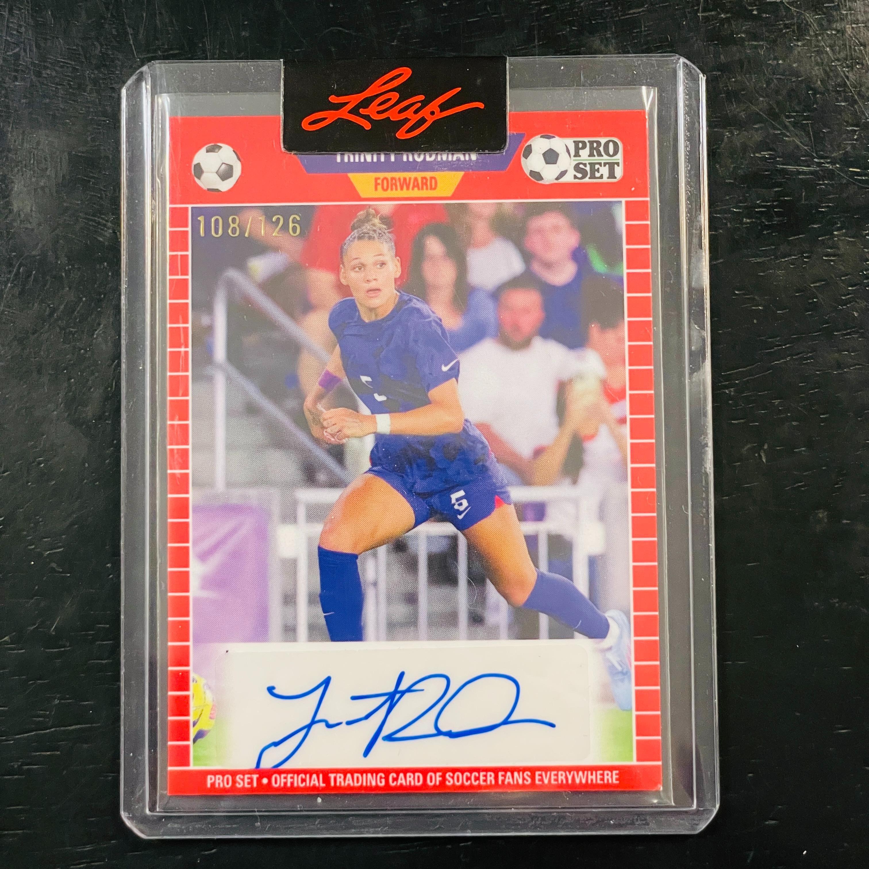 Trinity Rodman Autograph Soccer Card /126 Leaf Pro Set