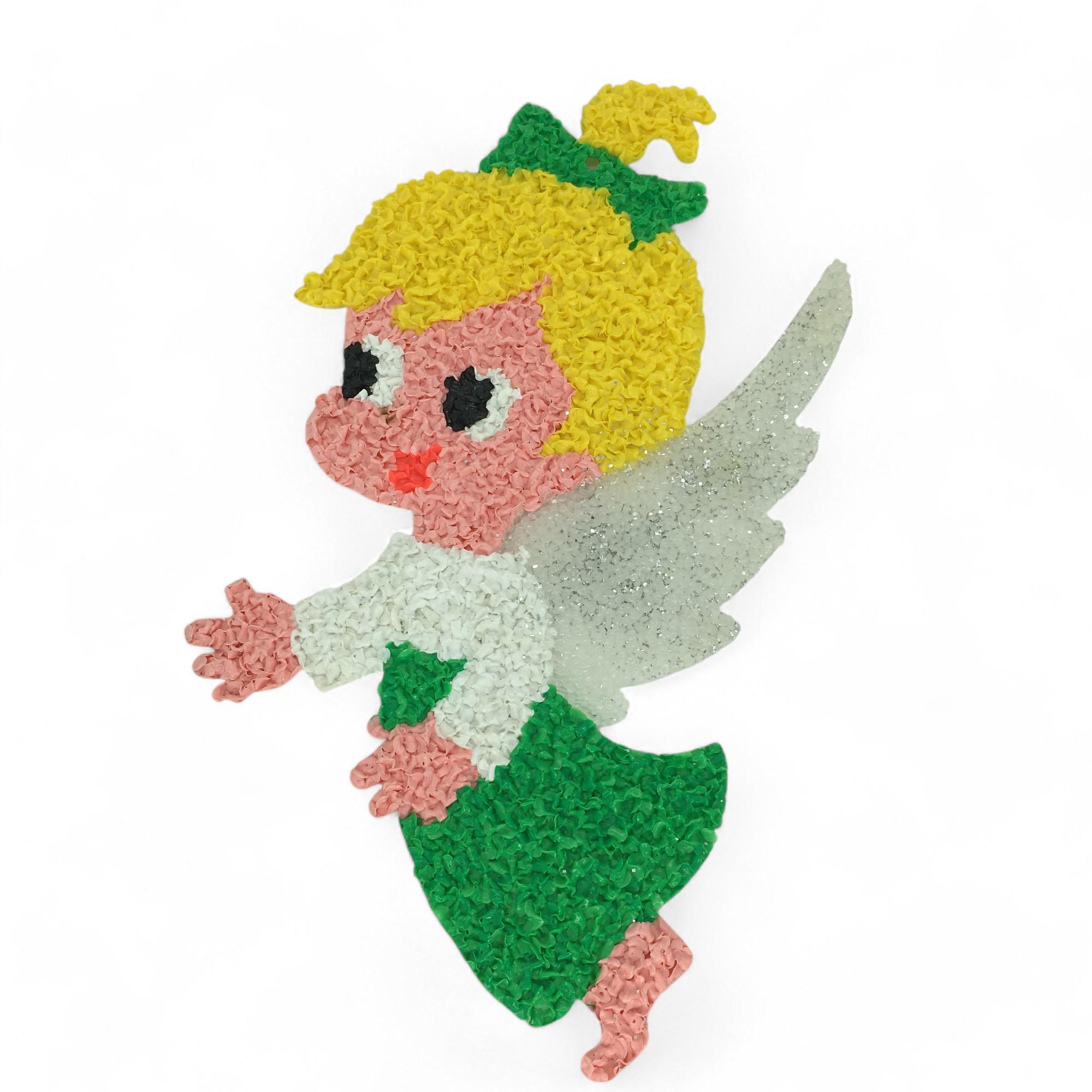 Vintage ANGEL w/WINGS Popcorn Melted Plastic Christmas Holiday Decoration