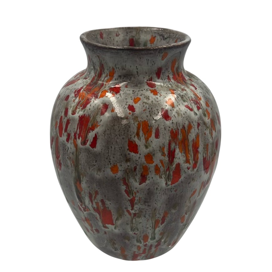 Vintage Artisan Pottery Brutalist Splatter Vase 6.2” X 4.5”