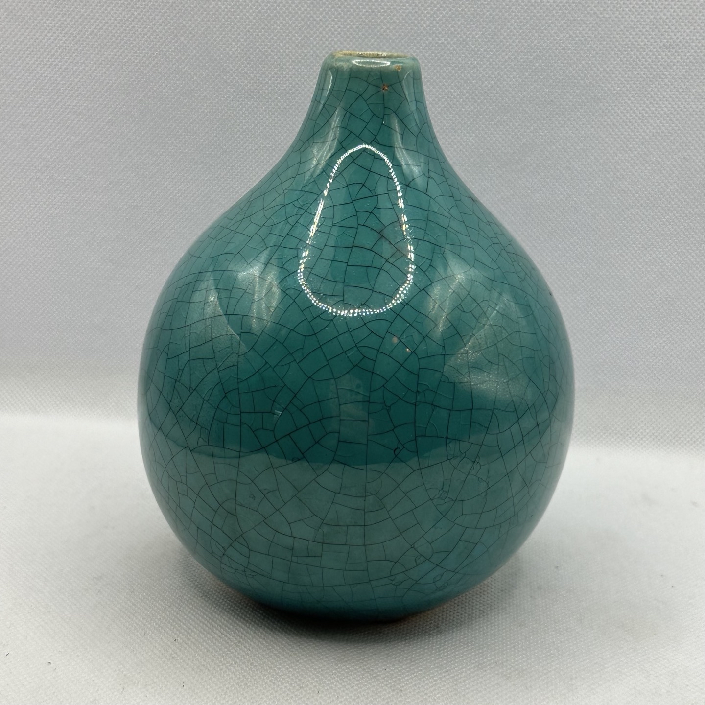 #002 Seasons Angle Bud, Handmade, Pottery Vase, Crazing Is In Pattern,