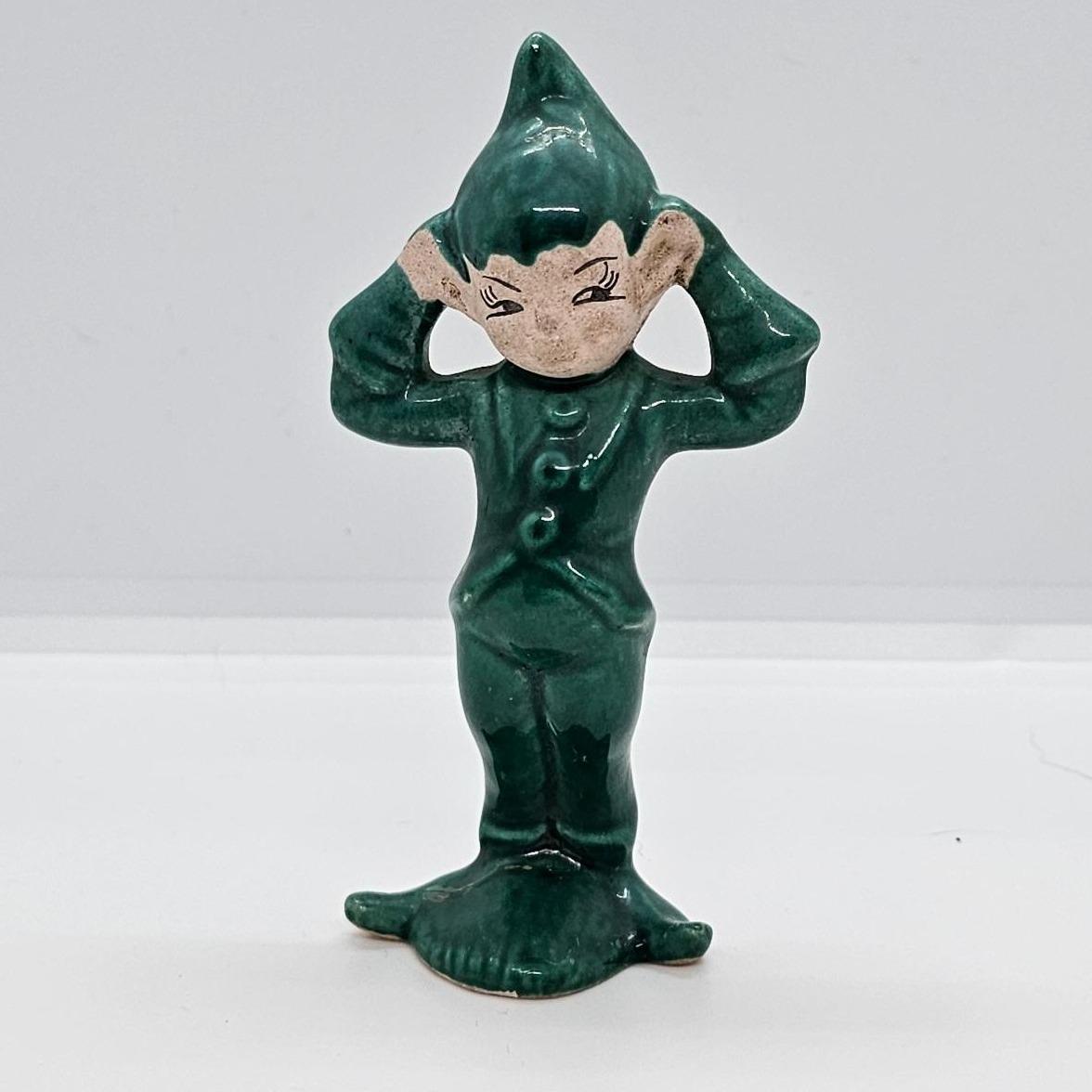 Gilner Green Ceramic Pixie Circa 1950