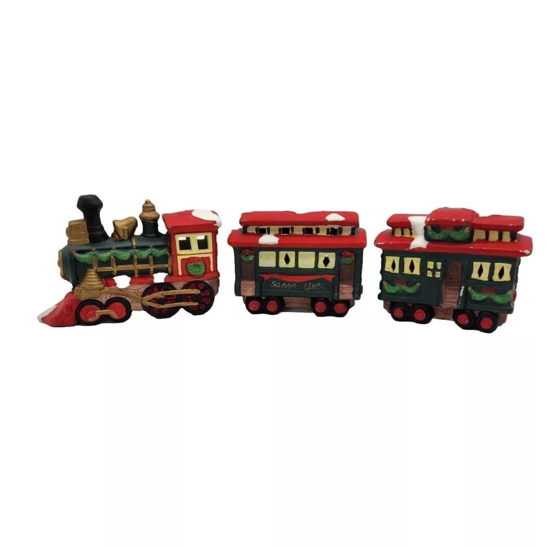 Santa Lines 3 Piece Porcelain Train Set