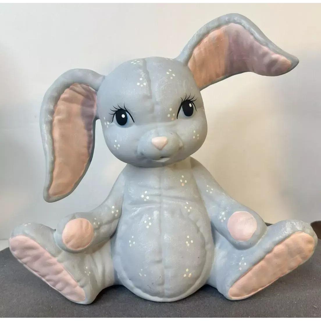 Vintage Kimple Mold Quilted Patch Easter Bunny Rabbit Blue Pink ~ 1983