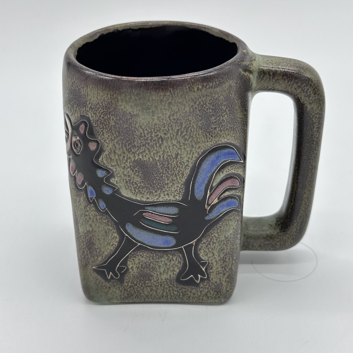 Mara Mexico Stoneware 10 oz Mug Studio Art Pottery Chicken Rooster Signed