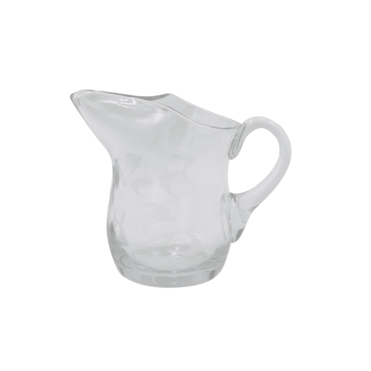 5.5” BLOWN GLASS CREAMER ATOMIC Comet Meteor Ice Lip Spout Applied Handle