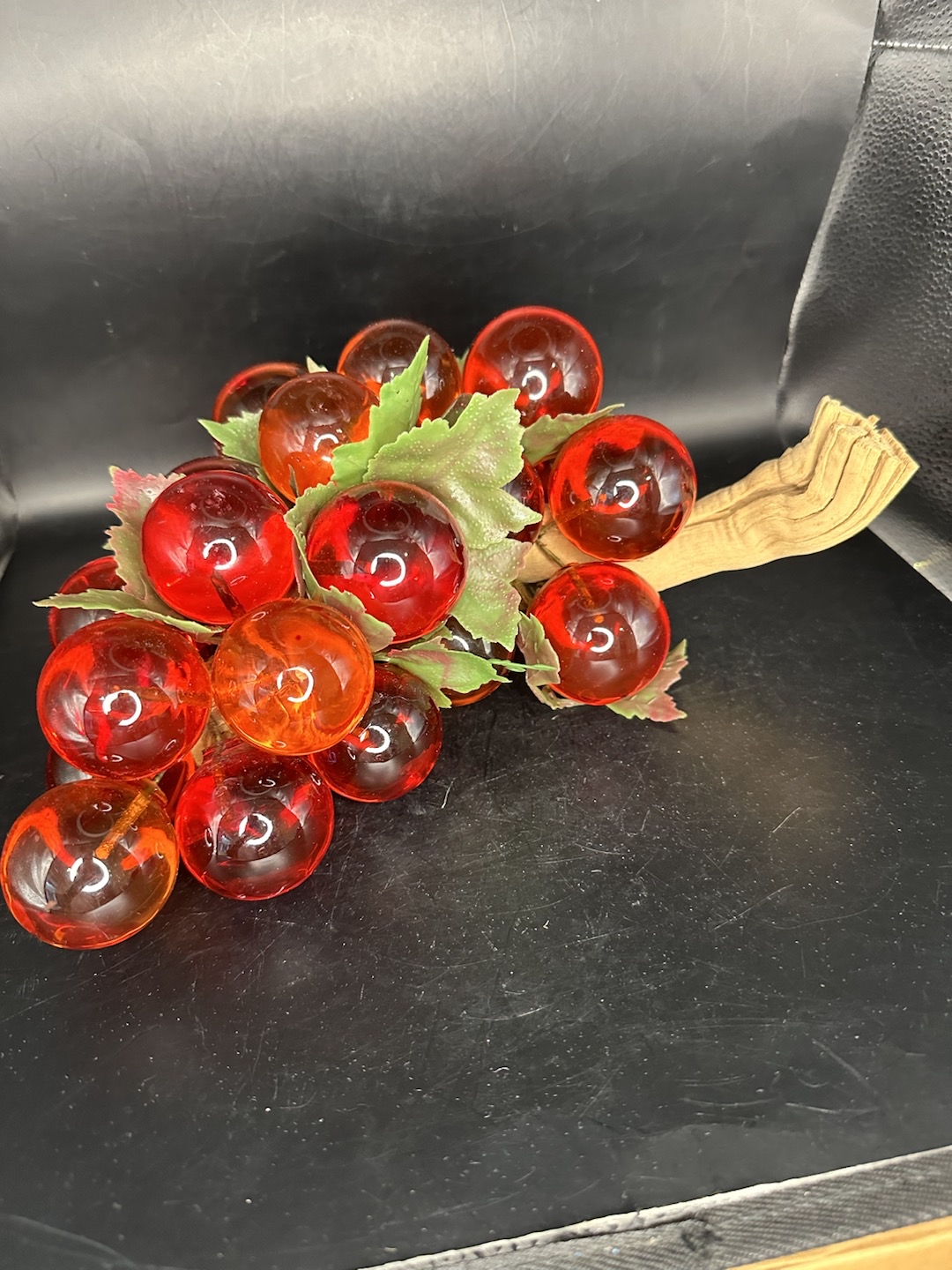 Vintage Lucite Grapes On Driftwood -12” Large UV GLOW