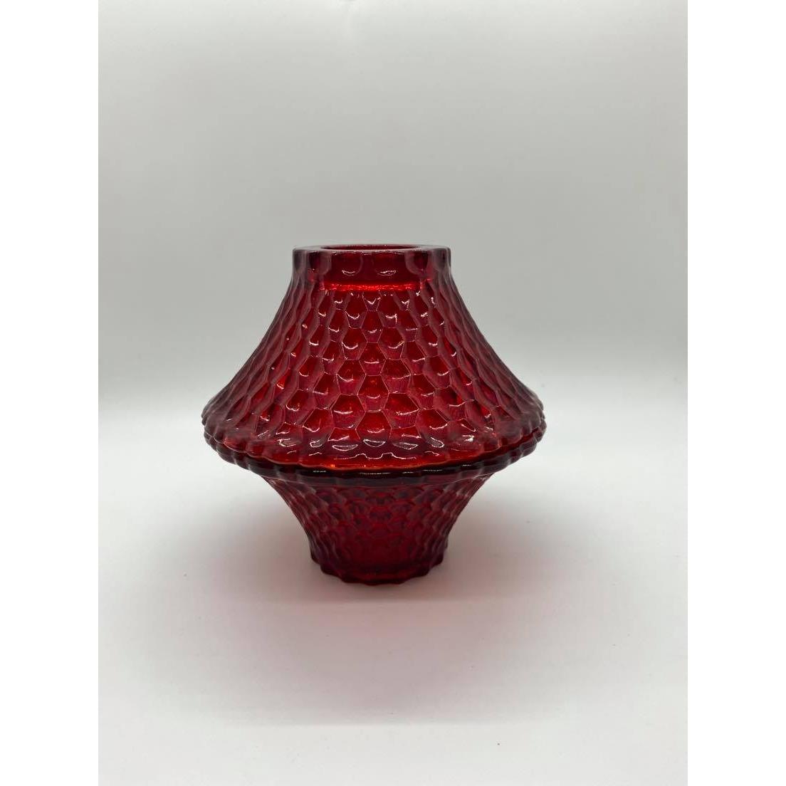 Vintage Red Flashed Glass Fairly Light