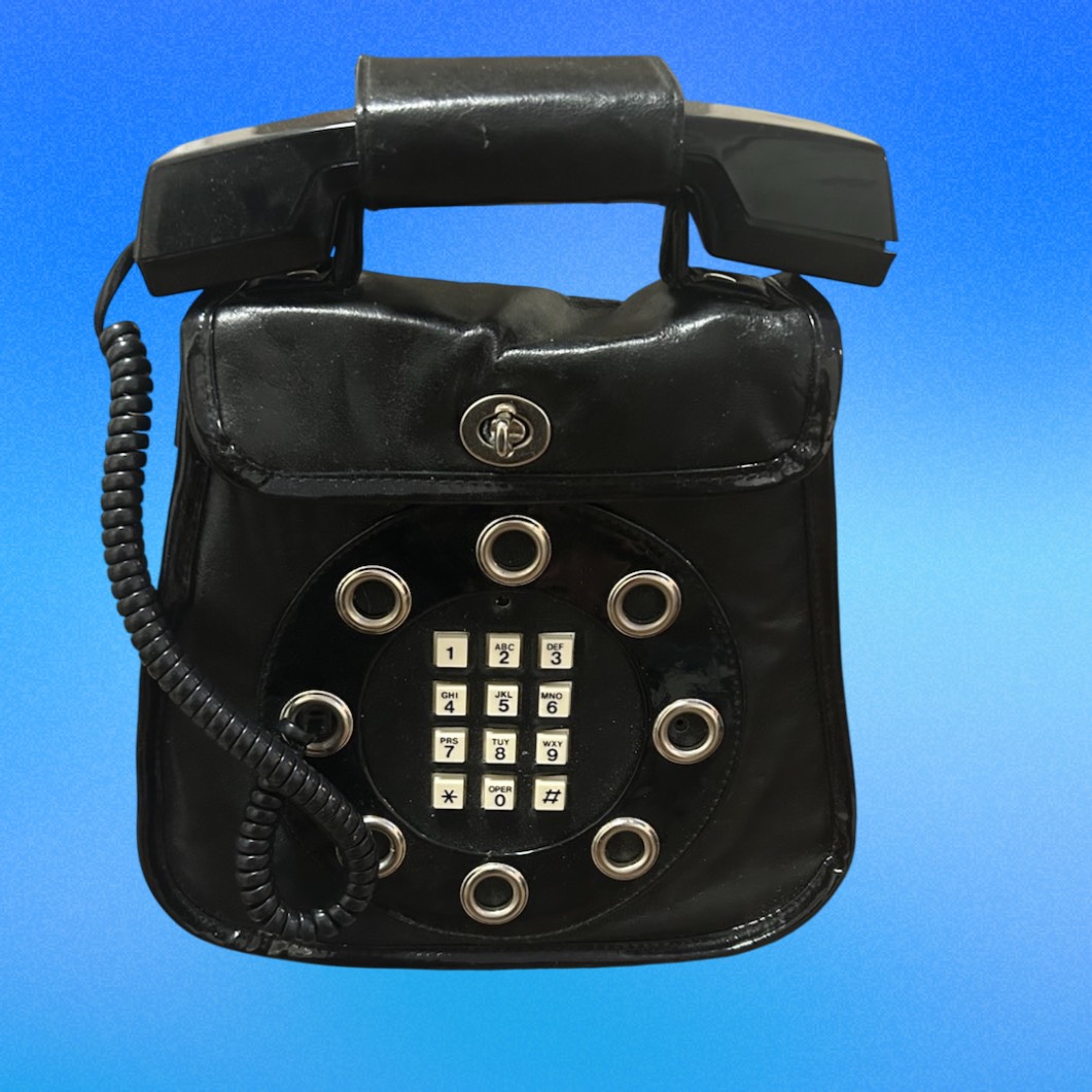 Large 70’s Dallas Vintage Black Leather And Patent Mother Trim ...