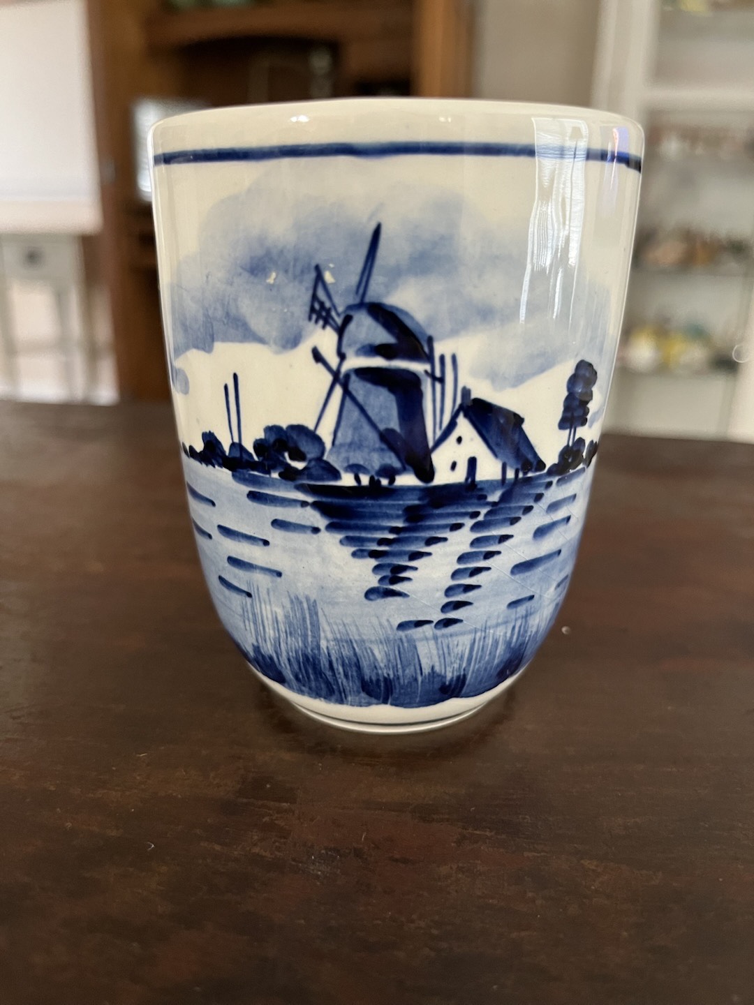 Set Of 3 Delft Holland Hand Painted Ceramic Cups