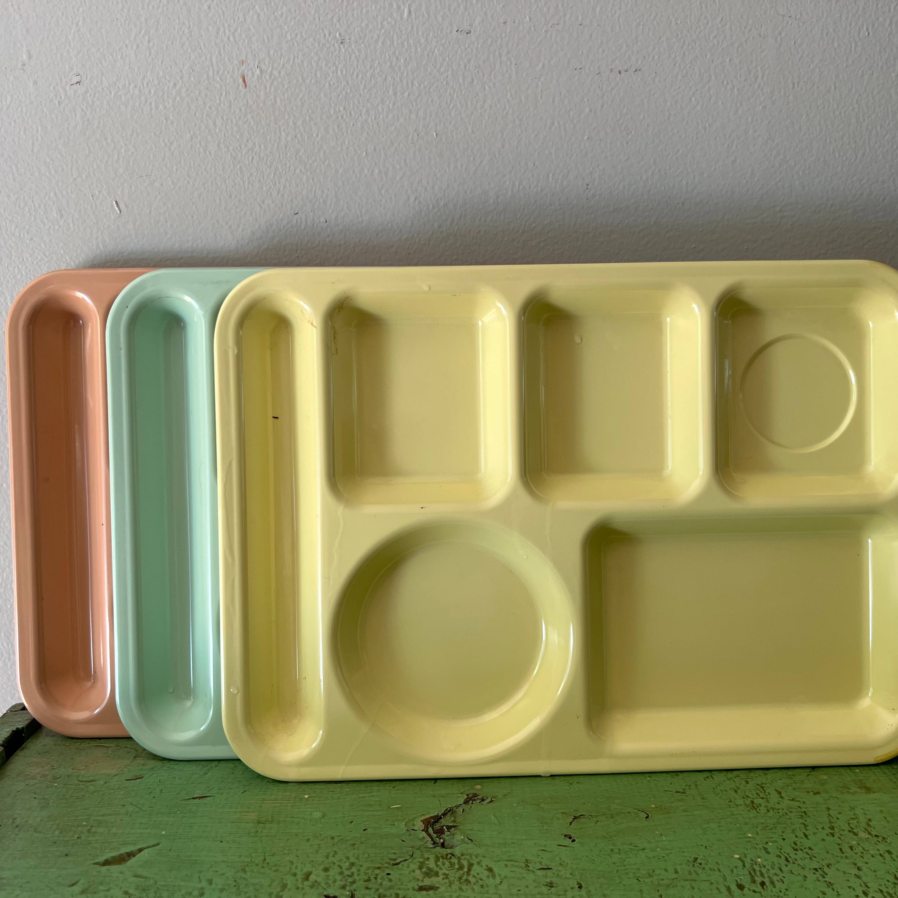 Vintage Pastel School Lunch Trays. 3 Melamine Divided Trays from 1950s ...