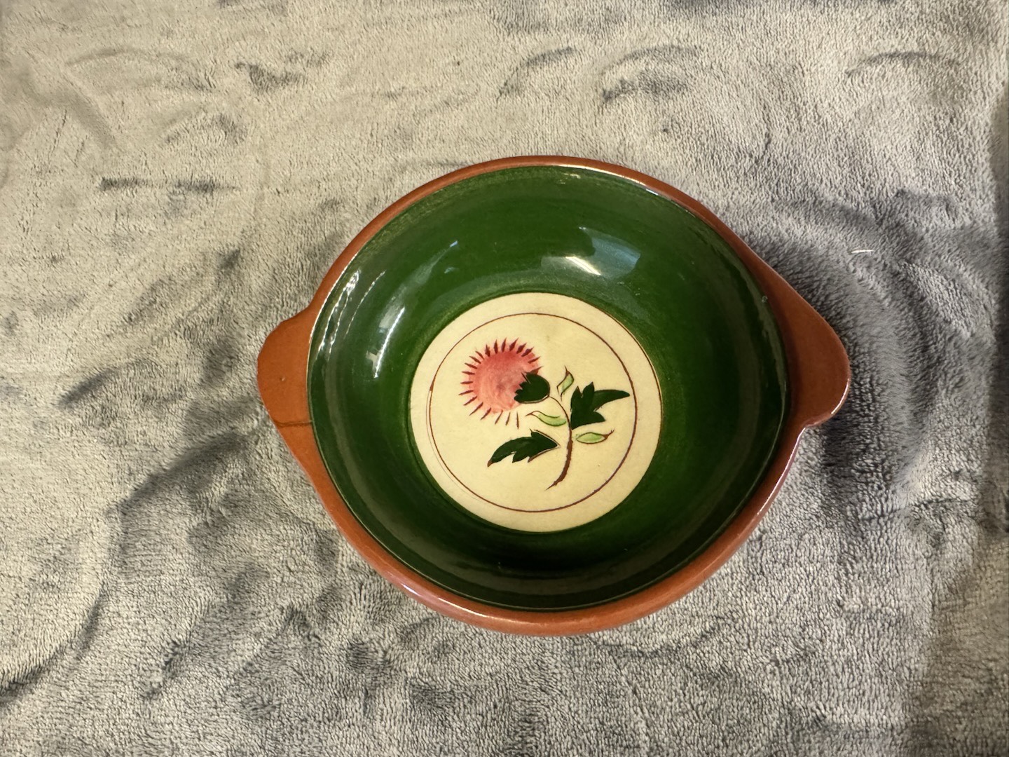 Vintage Stangl Pottery Thistle Lug Handles Bowl Small Casserole Pink ...