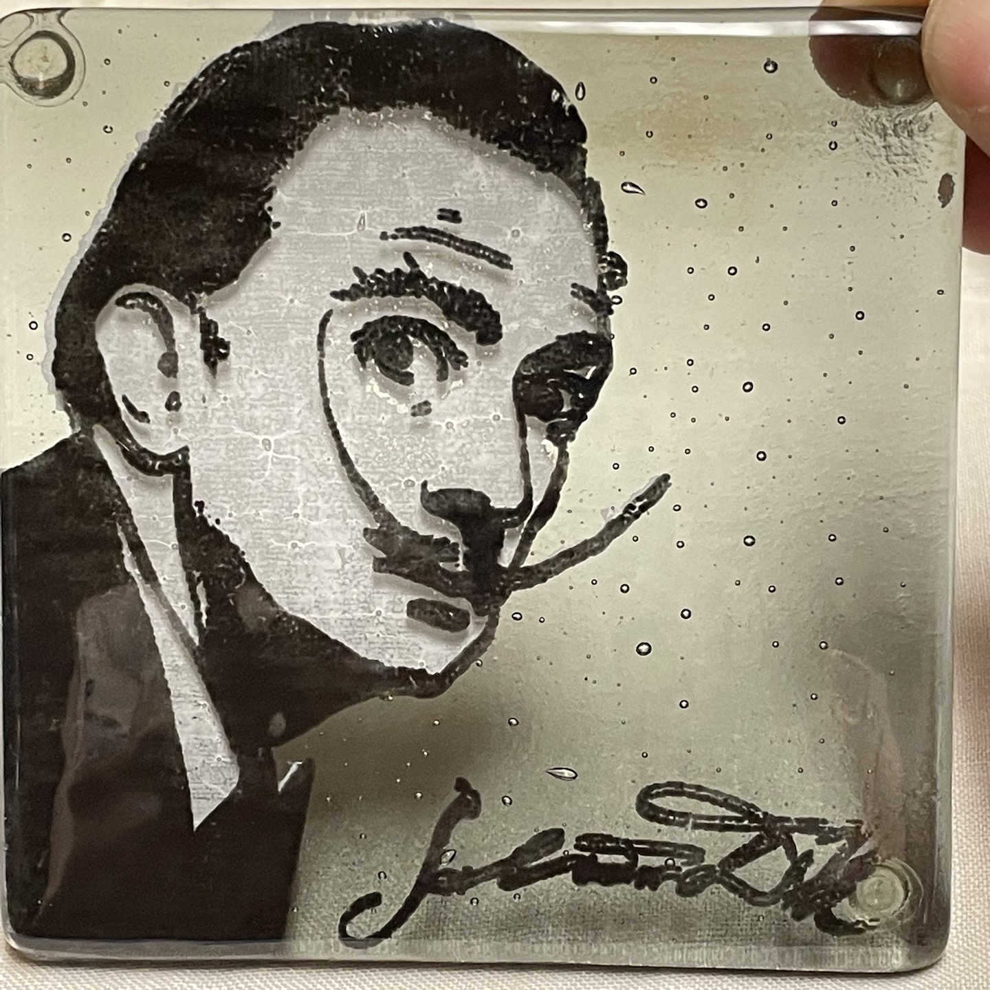 Salvador Dali Single Screen Printed Kiln Formed 4” Glass Coaster ...