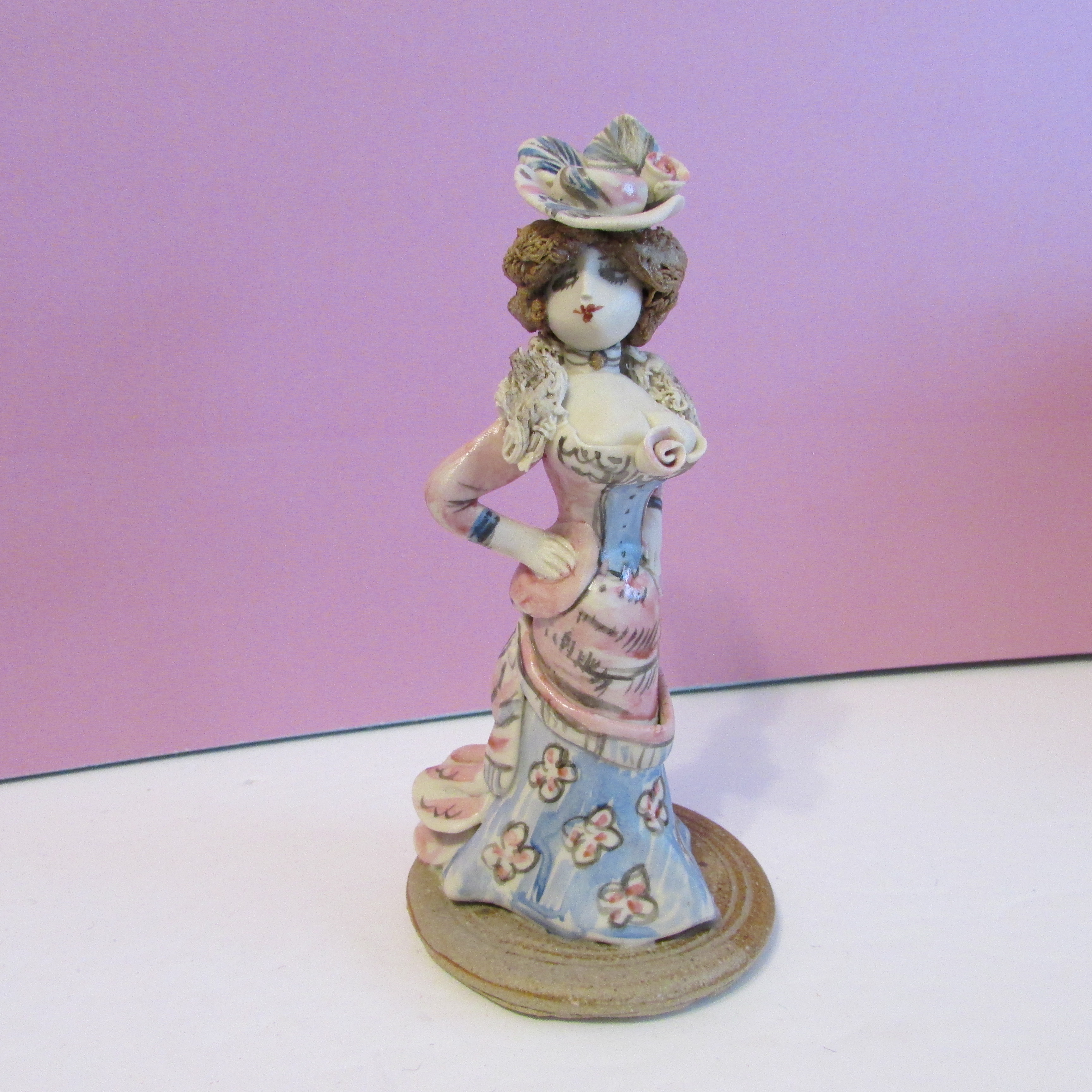 vintage victorian cheeky lady in corset figure signed B Hilary Brock ...