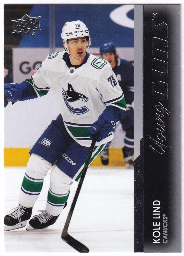 2021-22 Upper Deck #247 Kole Lind YG RC Vancouver Canucks Hockey Card