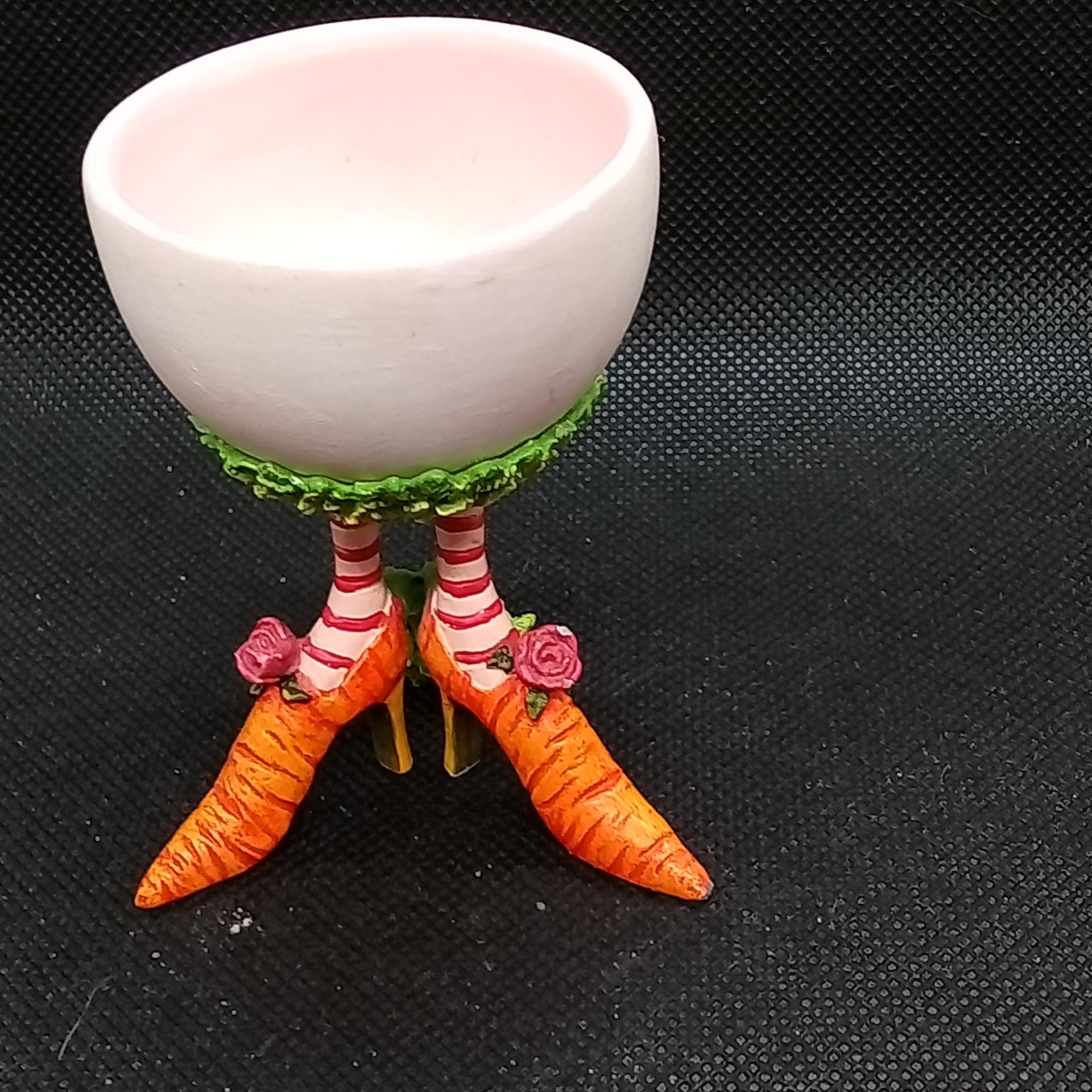 Whimsical Carrot Shoes Egg Cup