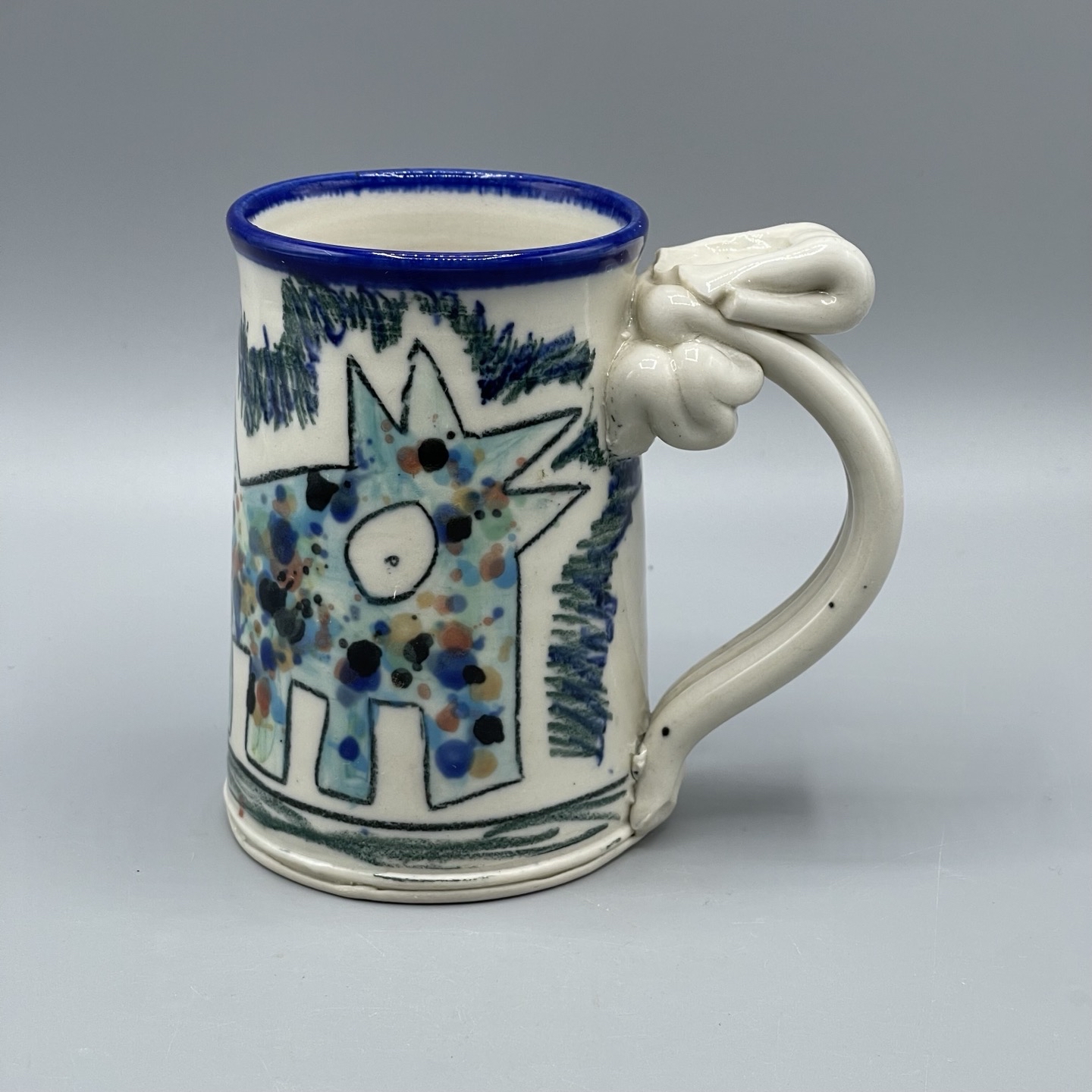 Tom Edwards Wallyware Studio Art Pottery Coffee Mug “Wally Wanders Into ...