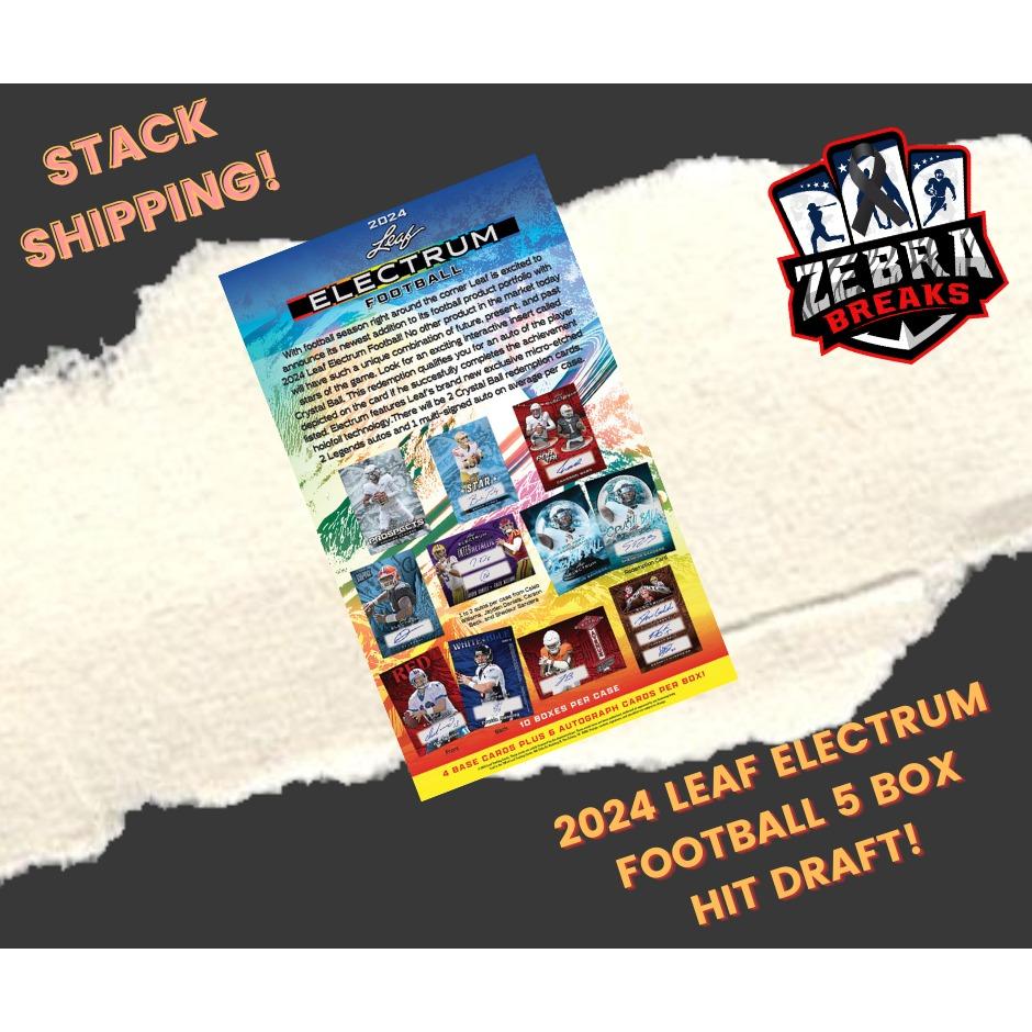 ZB 24339: 2024 Leaf Electrum Football 5 Box Stack Hit Draft