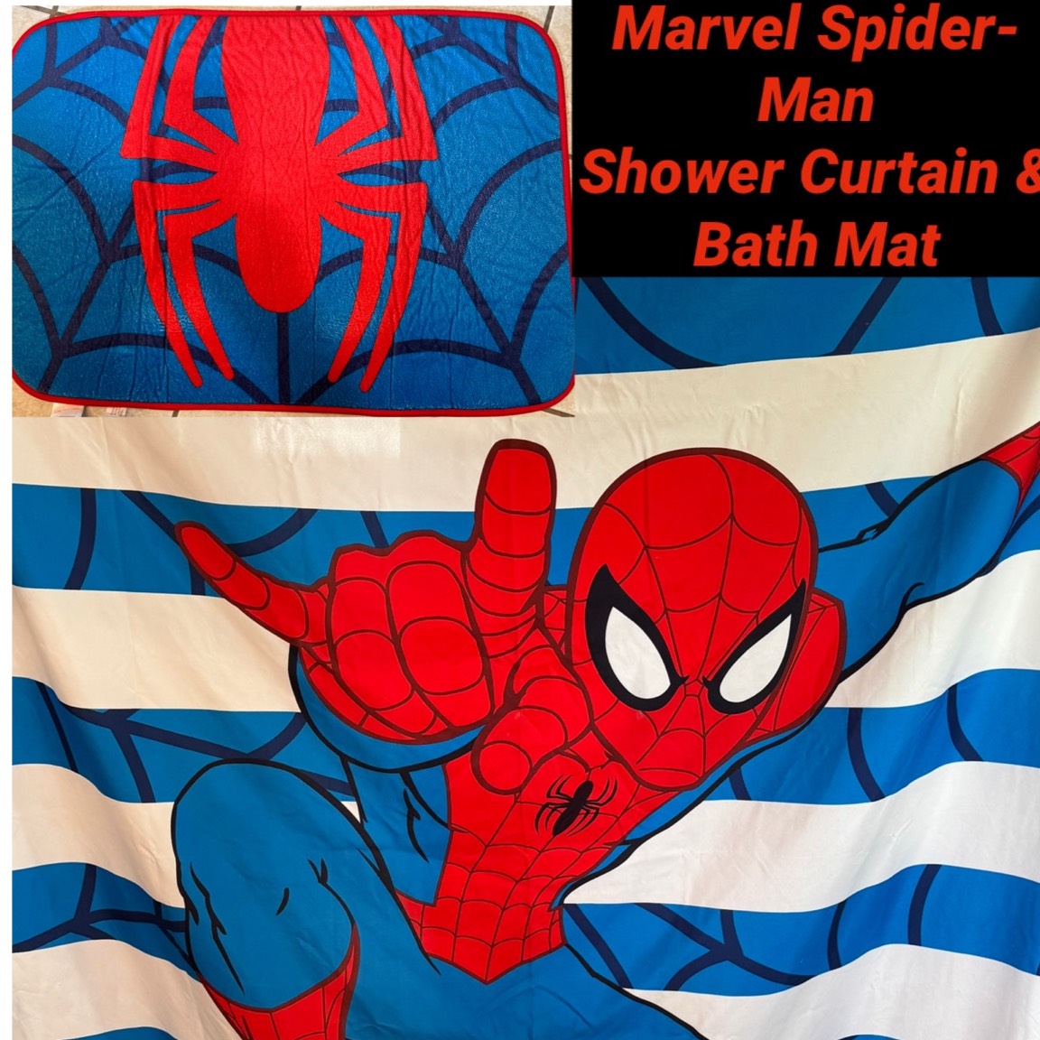 #24 - Marvel Spider-Man Shower Curtain & Bath Mat