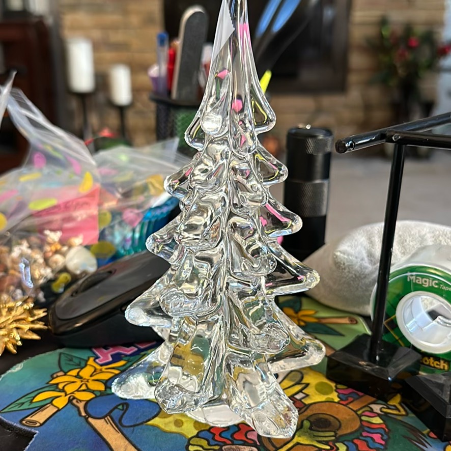 7” Clear Art Glass Christmas Tree