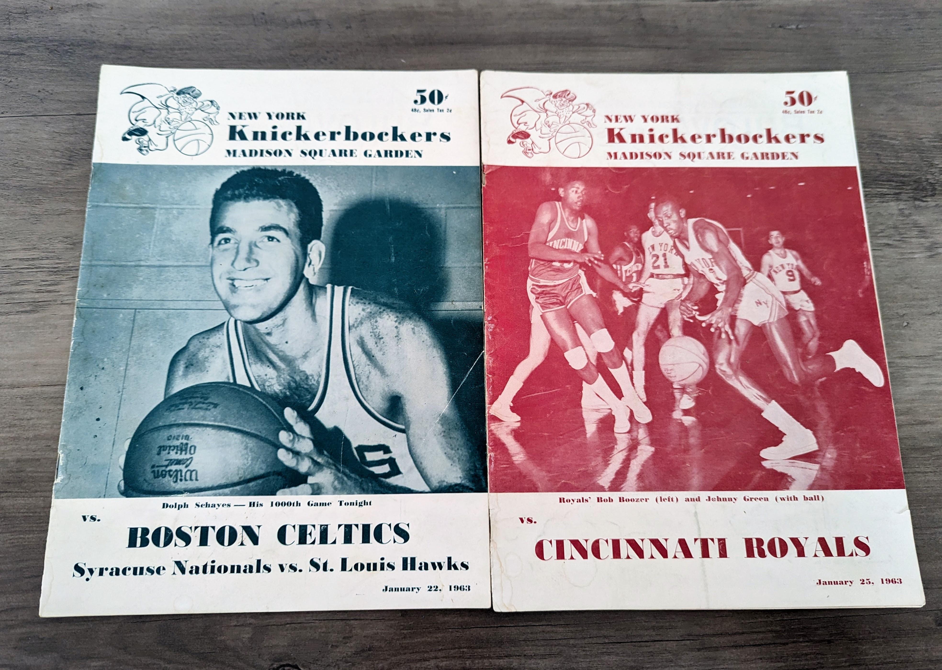 New York Knicks 1963 NBA Boston Celtics Cincinnati Royals Basketball ...