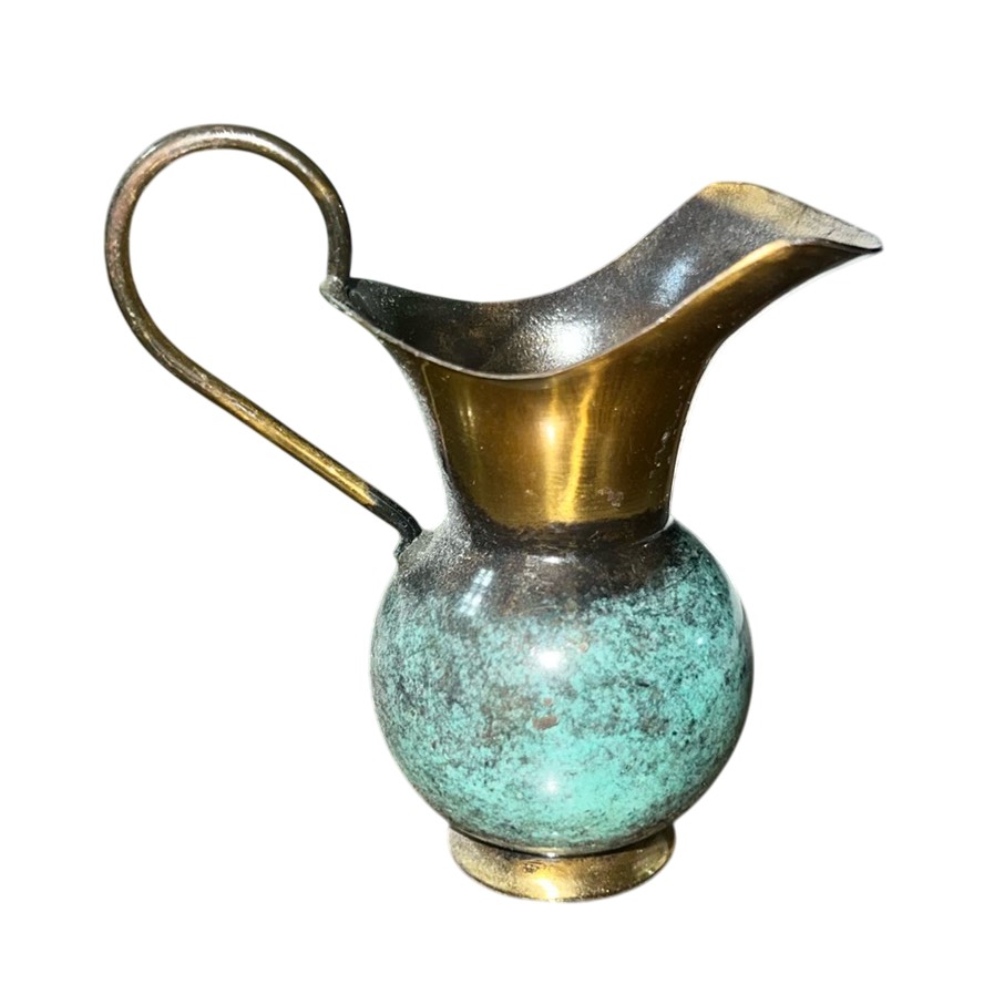 Mini Brass with Verdigris Israeli Pitcher
