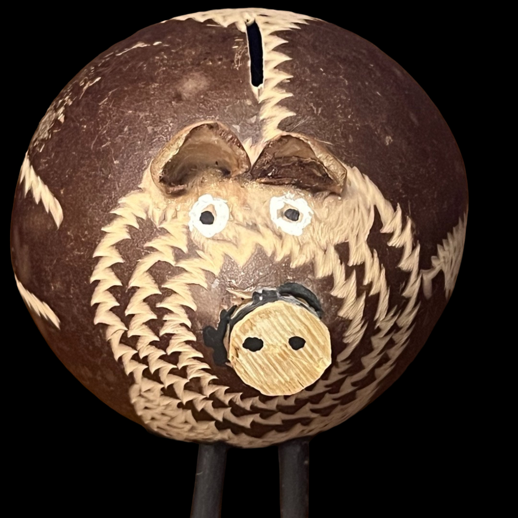 Coconut Shell Handmade Piggy Bank