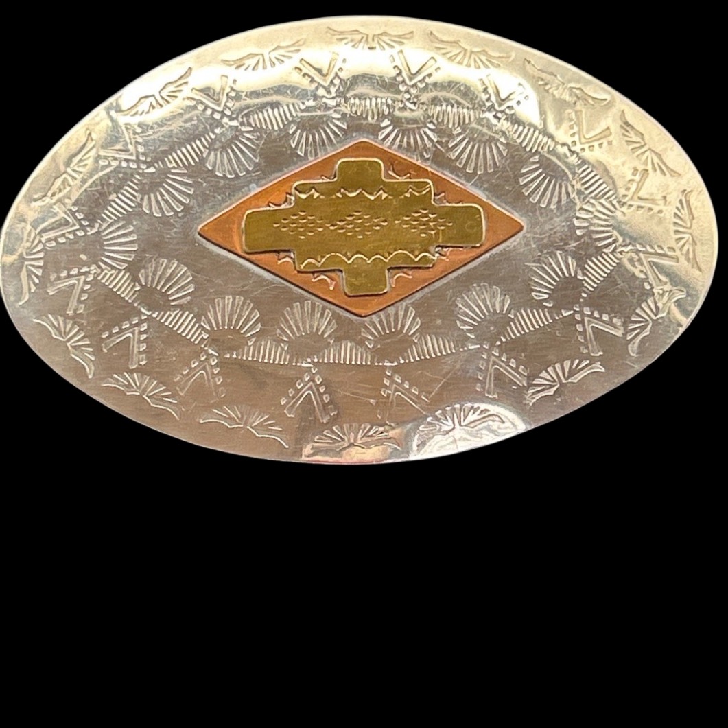 Handmade Navajo Sterling Silver Hair Barrette – Stamped Design with ...