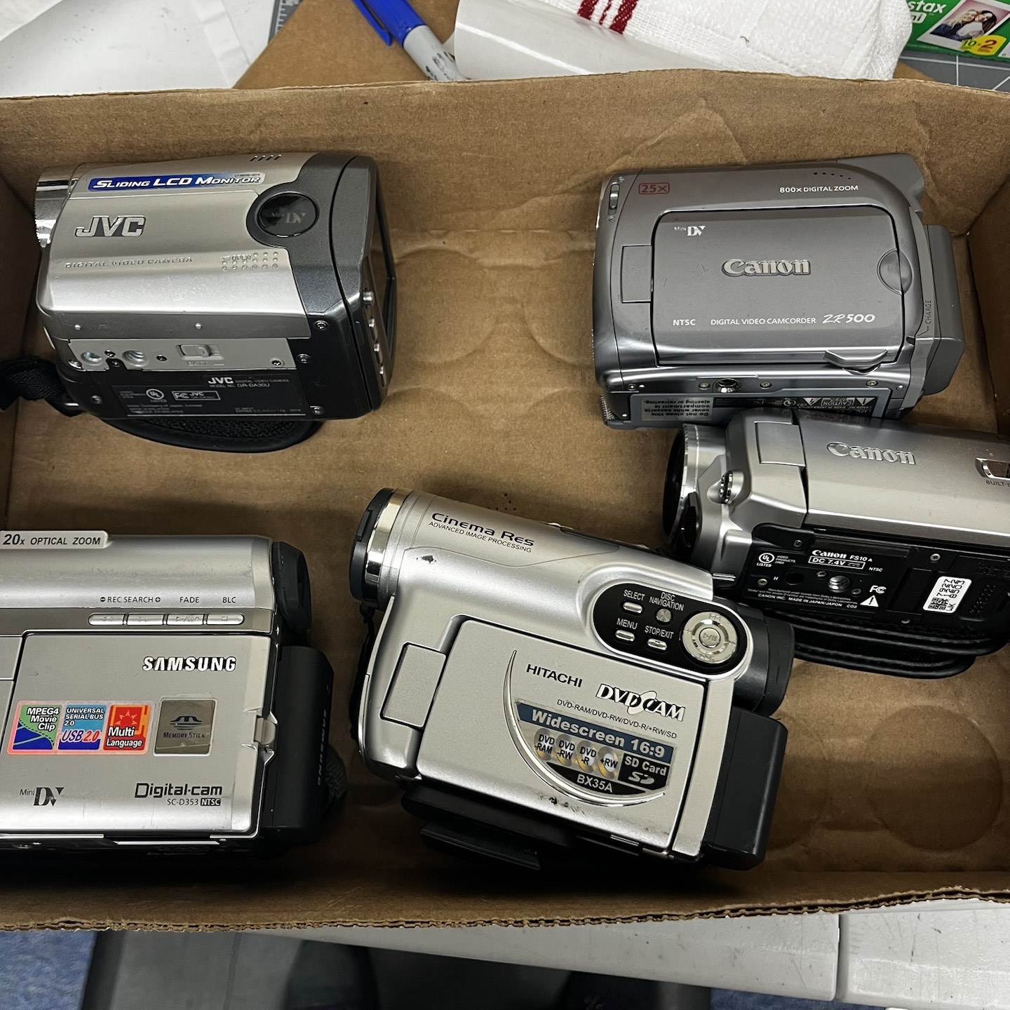 Lot Of 5 Handheld Camcorders