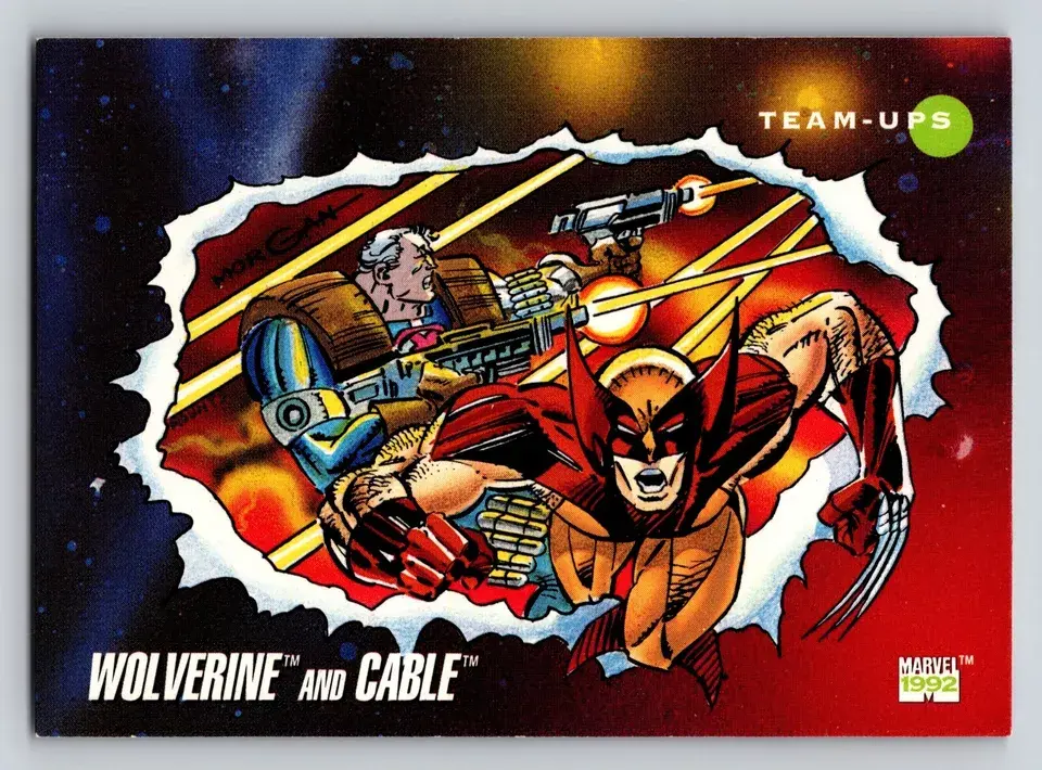Trade Card Marvel Impel Series 3 1992 Wolverine and Cable Team-Ups - 328